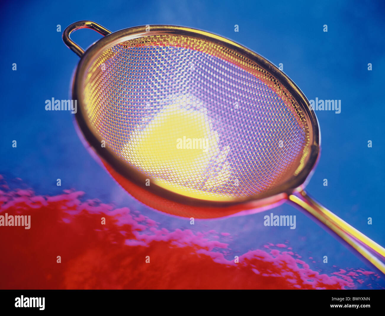 cuisine household kitchen metal seven Sieve sift tea strainer Stock ...