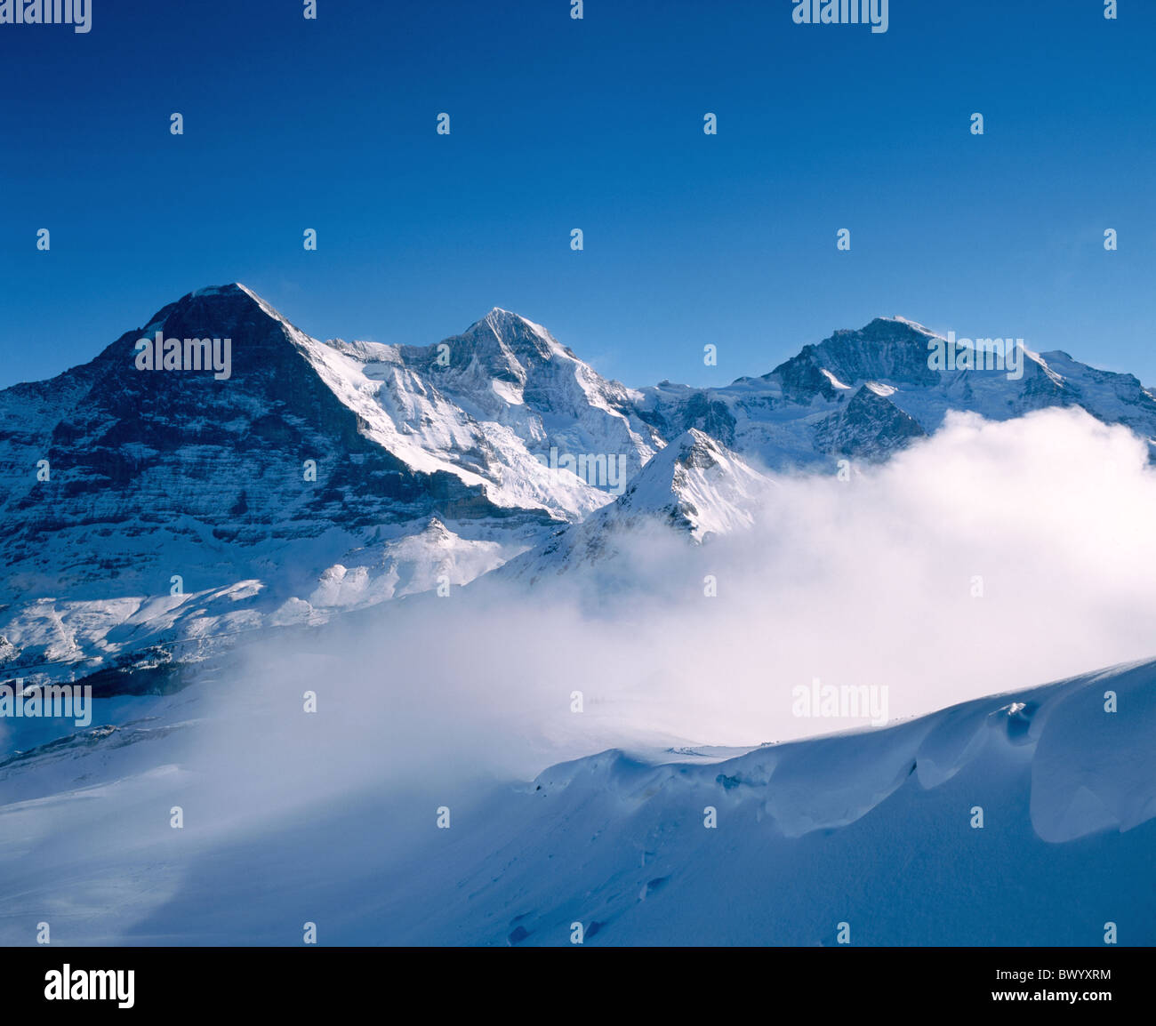 alpine Alps mountains Bernese Oberland Eiger mountain Jungfrau canton ...