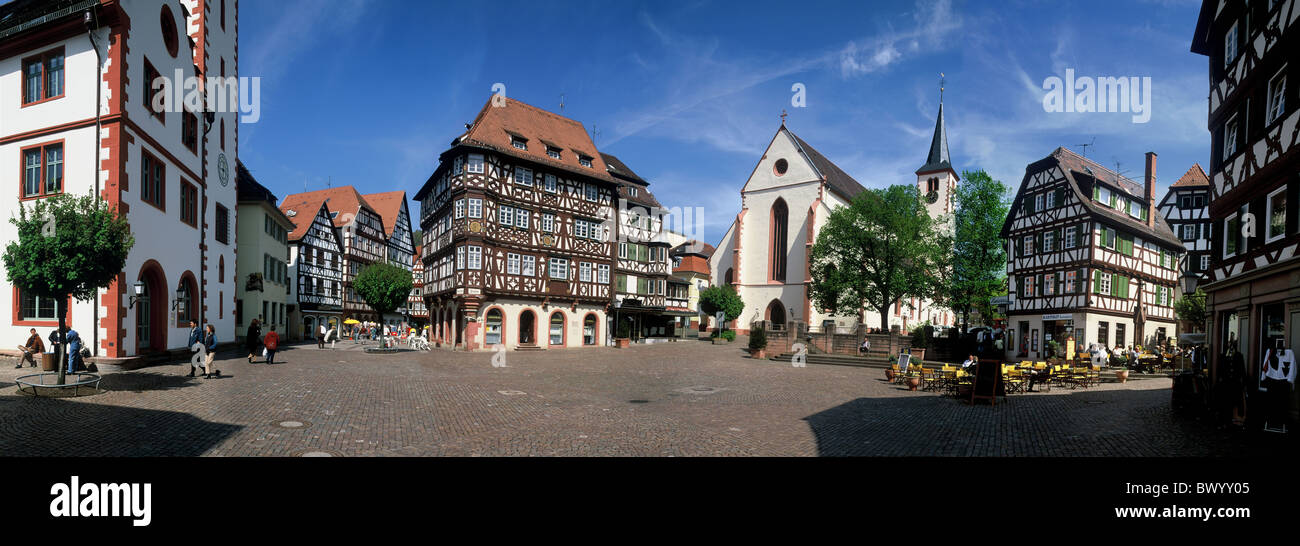 Mosbach city framework Germany Europe market market place medieval old ...