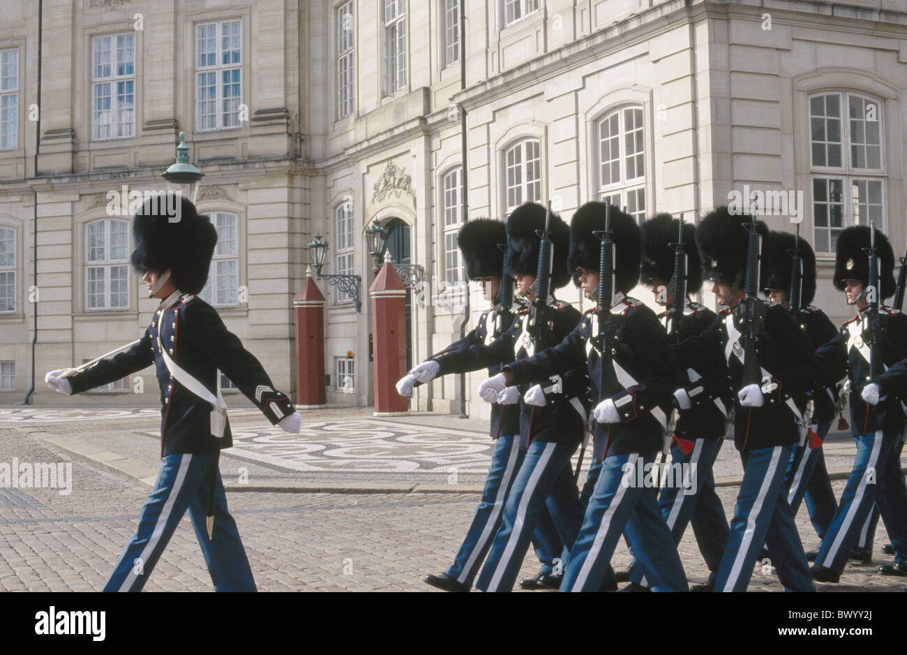 Denmark Europe guard royal body guard Copenhagen caps hats castle ...