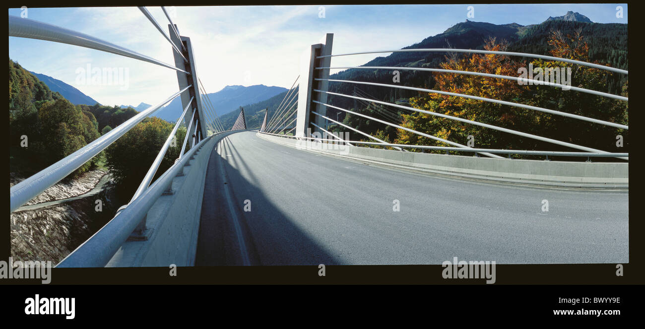bridge Graubunden Grisons autumn civil engineering work cloister modern ...