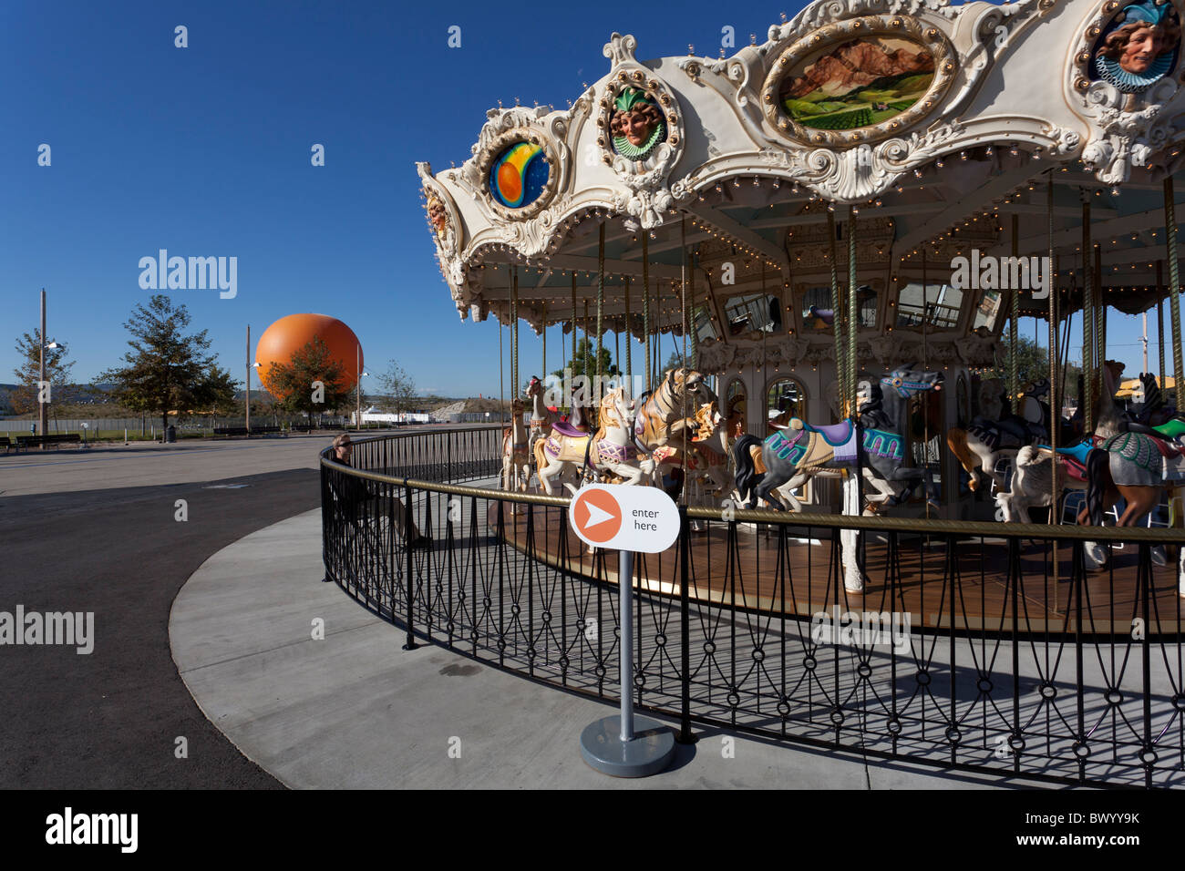Carousel and Balloon, Great Park, Irvine, Orange County, CA Stock Photo ...