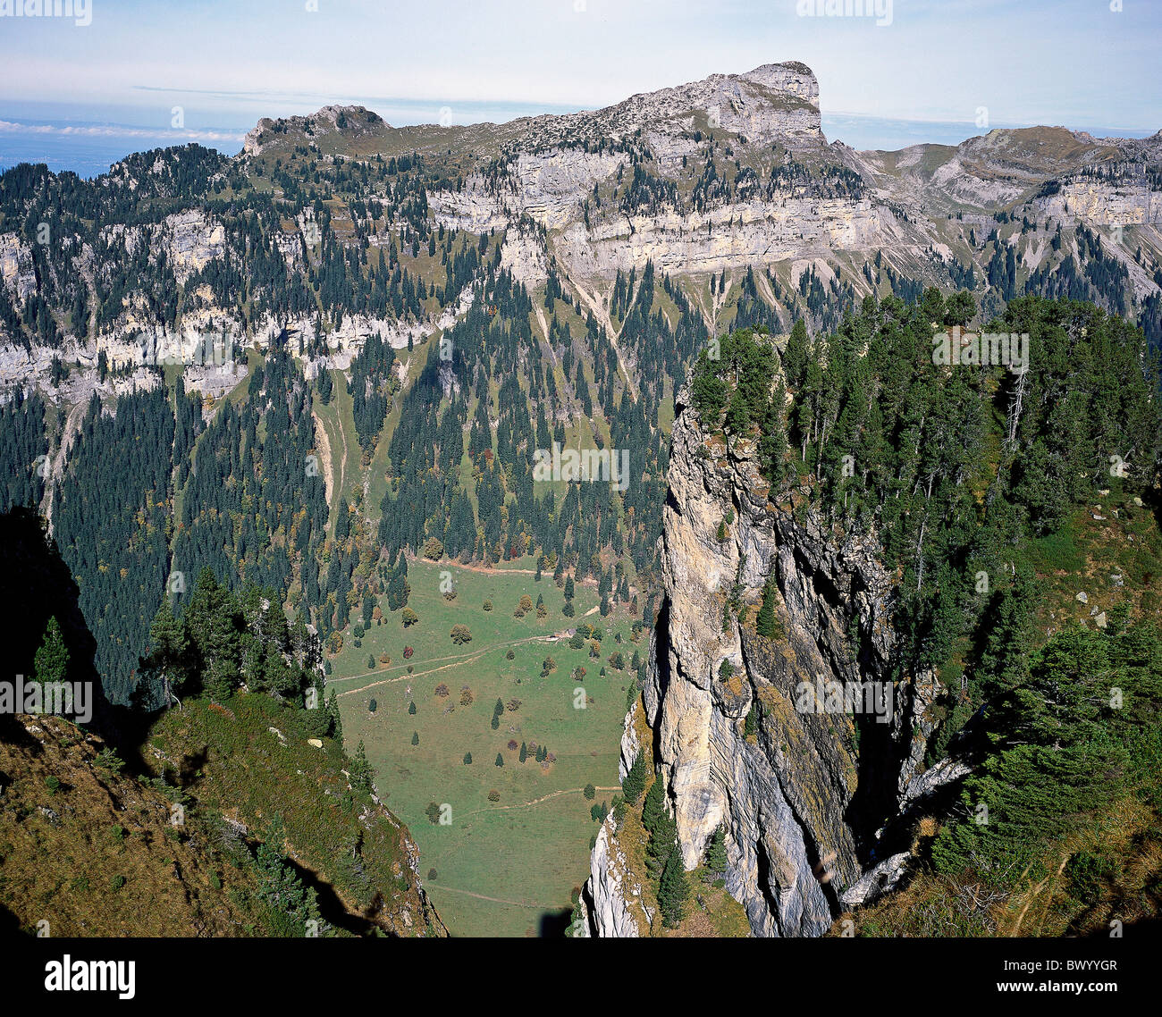 Switzerland Europe canton Bern Bernese Oberland Justistal view from ...