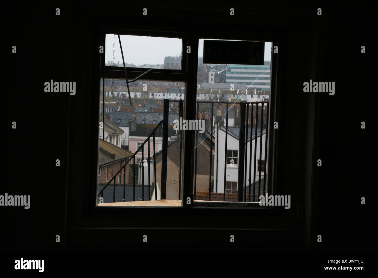 Looking through broken window hi-res stock photography and images - Alamy