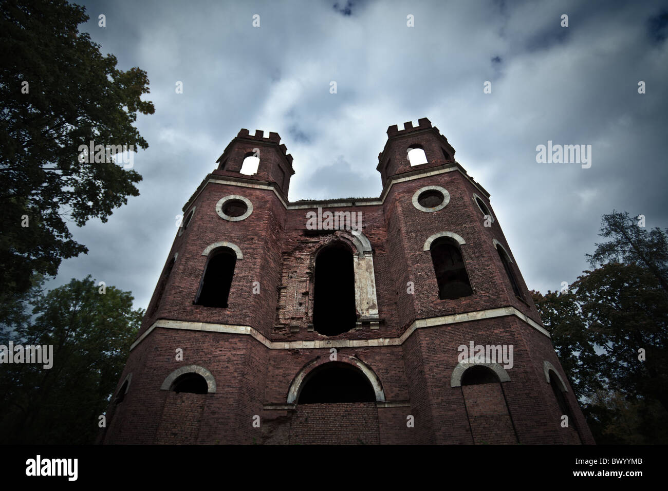 ruins of old gothic castle Stock Photo - Alamy