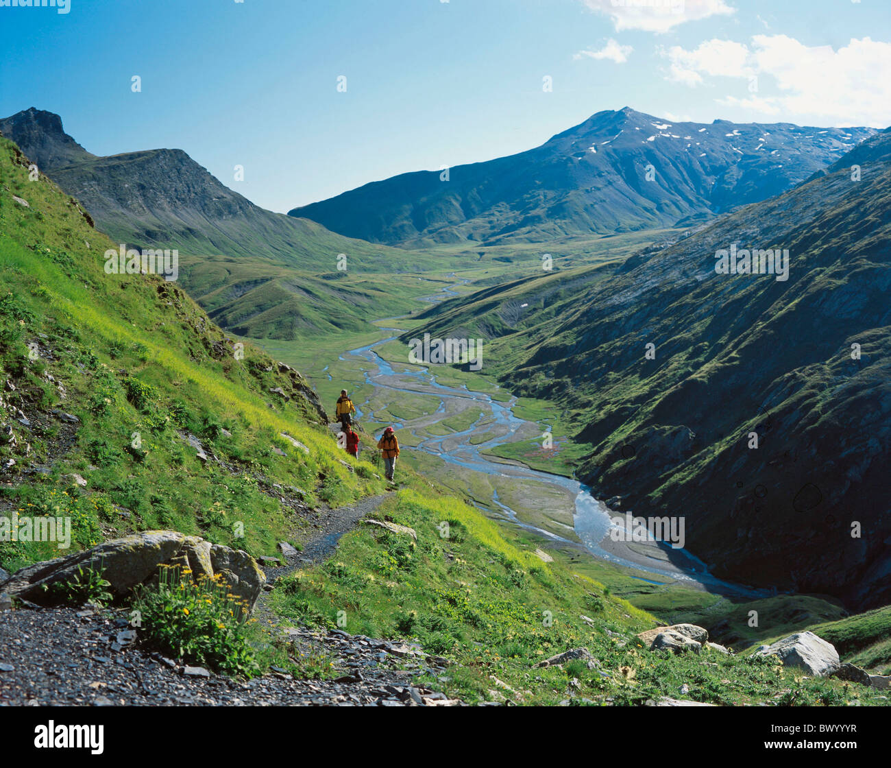 alpine Alps brook Creek brook mountains mountain walking family Greina ...
