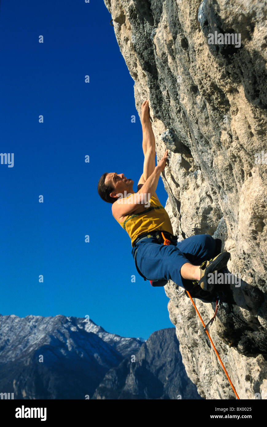 cliff wall climbing Free climbing man mountains Alps Europe rock Sports ...