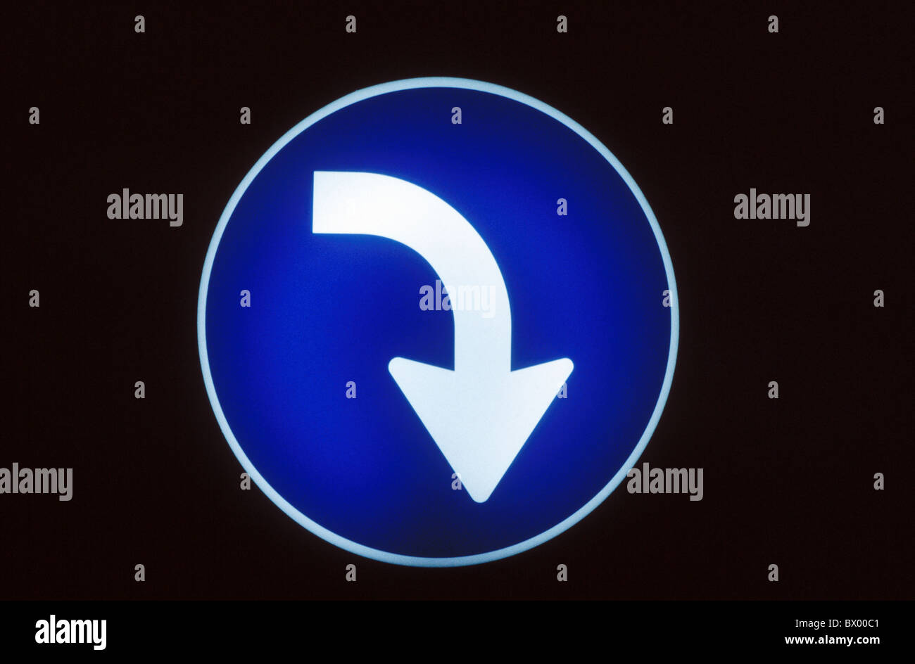 bending arrow street road sign sign shield board Stock Photo - Alamy