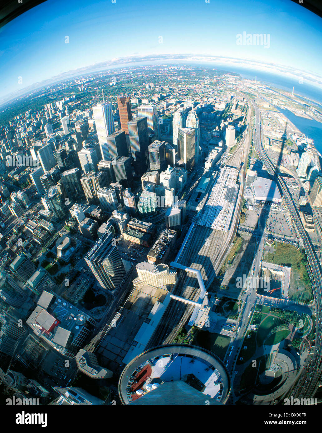 Downtown effect Fisheye Canada North America Ontario skyline town city ...