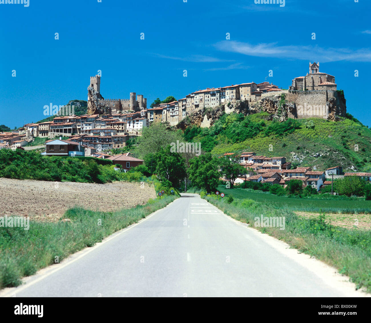 Old Town view Burgos province fortress Frias Middle Ages Spain Europe ...