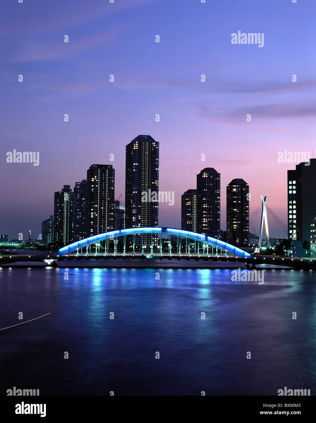 Asakusa District bridge Edo River Japan Asia at night skyline Tokyo ...