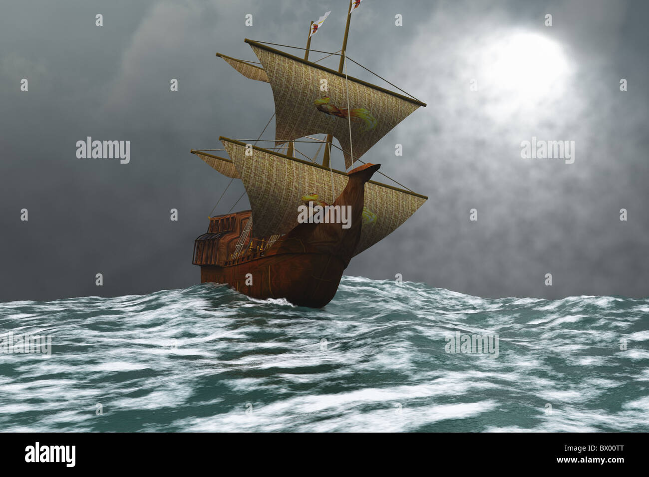 Clipper ship in storm hi-res stock photography and images - Alamy