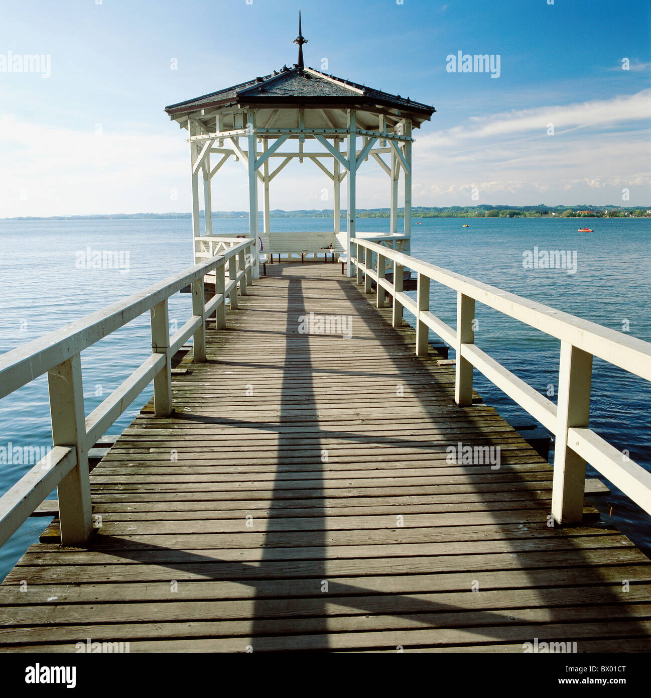 lake Constance lake sea Bregenz Austria Europe pavilion pier jett lake ...