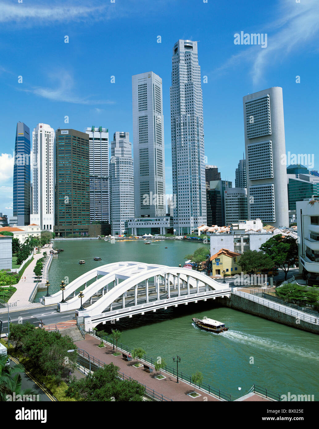 Elgin bridge Raffles Place District Singapore River Singapore Asia ...