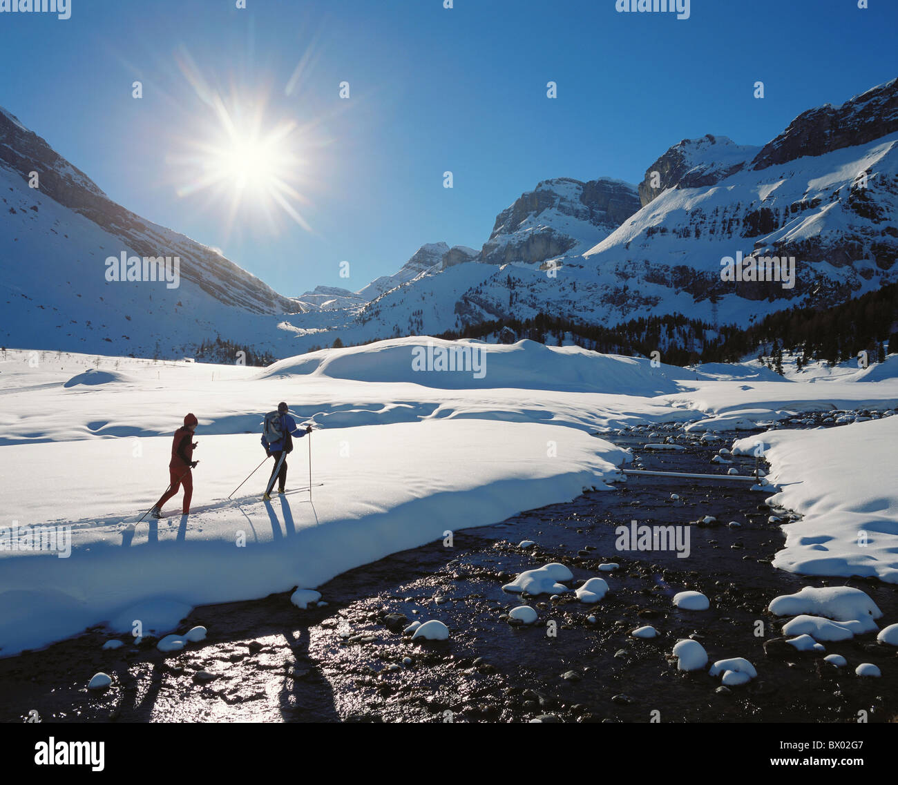alpine Alps mountains Bernese Oberland river flow Kandersteg canton ...
