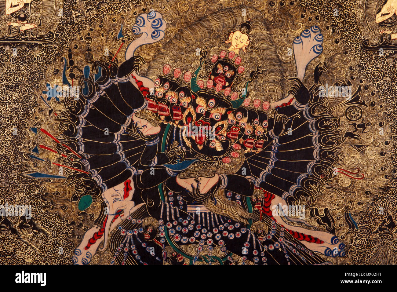 Exquisite painted Yama Tangka, Tibet, China Stock Photo - Alamy
