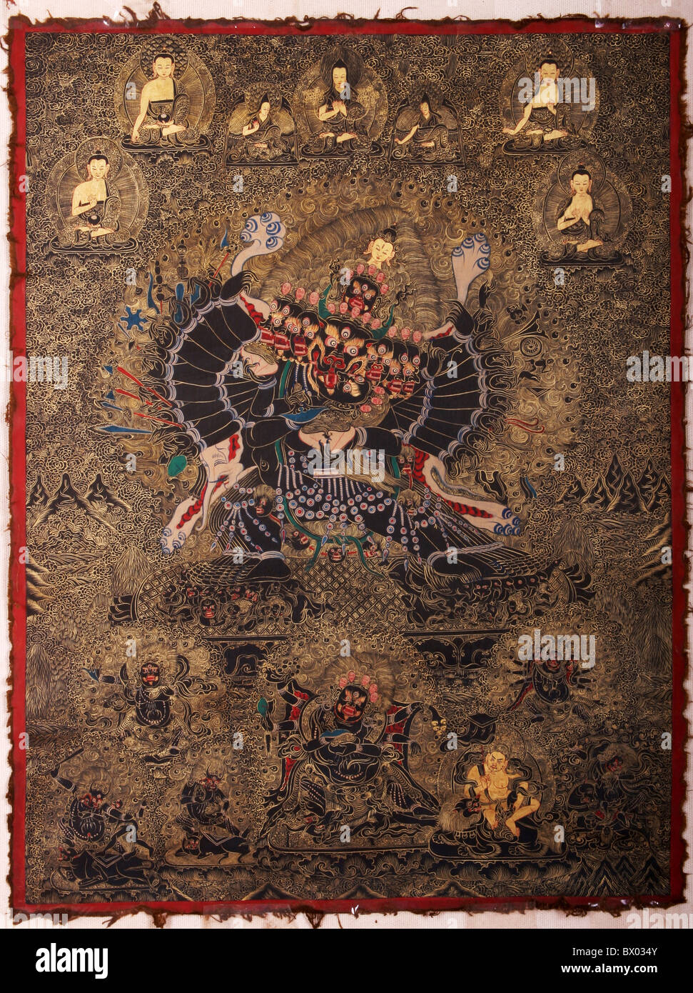 Exquisite painted Yama Tangka, Tibet, China Stock Photo - Alamy