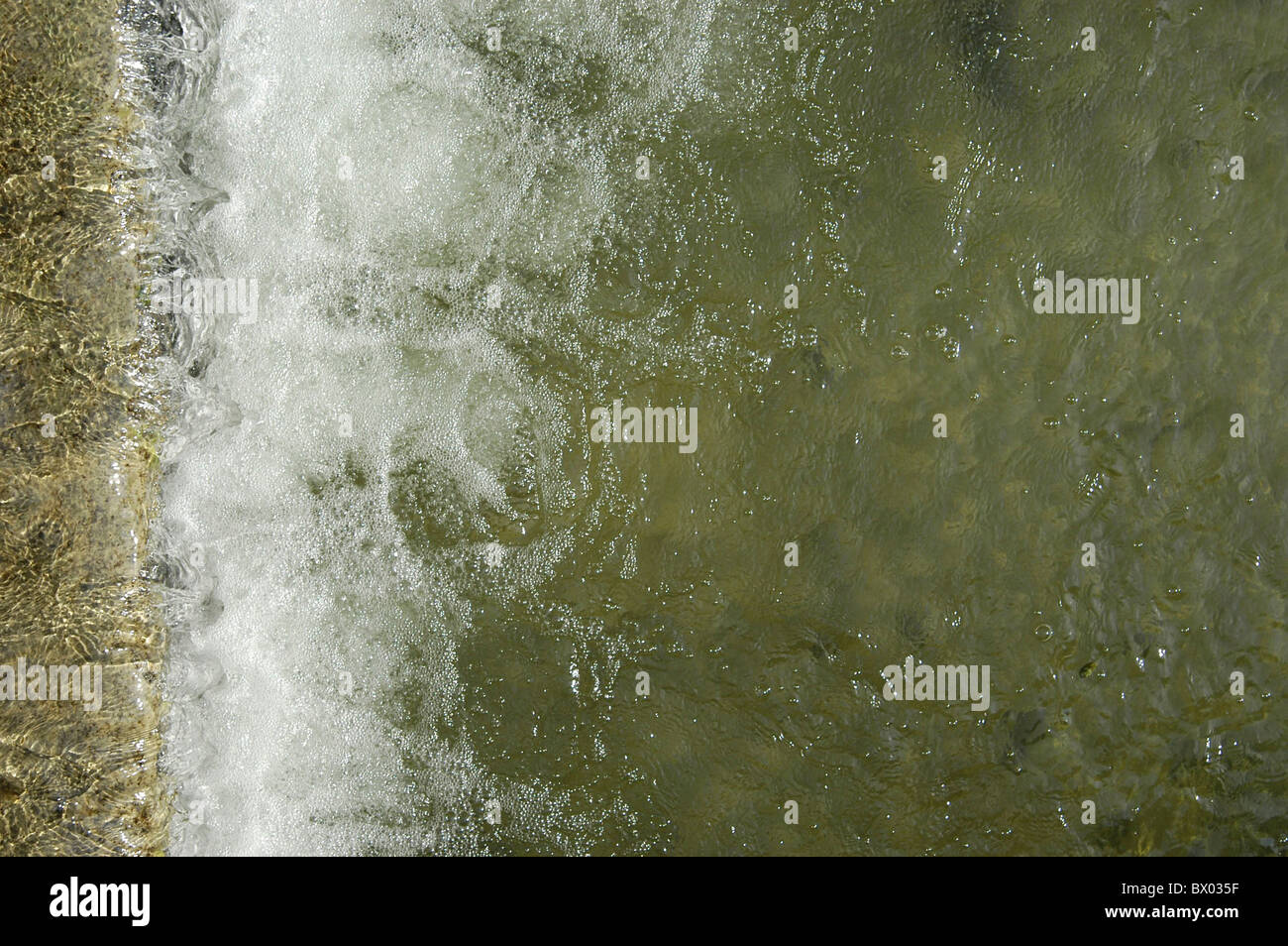 Creek brook fluently foam river flow cascade from above water water ...