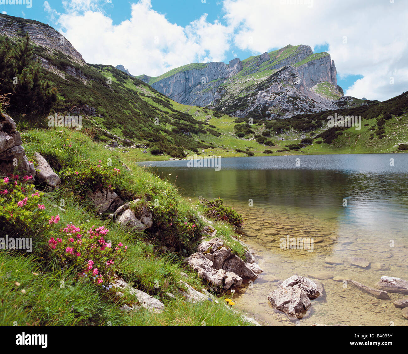 alpine Alps mountains mountain lake scenery Austria Europe Rofangebirge ...