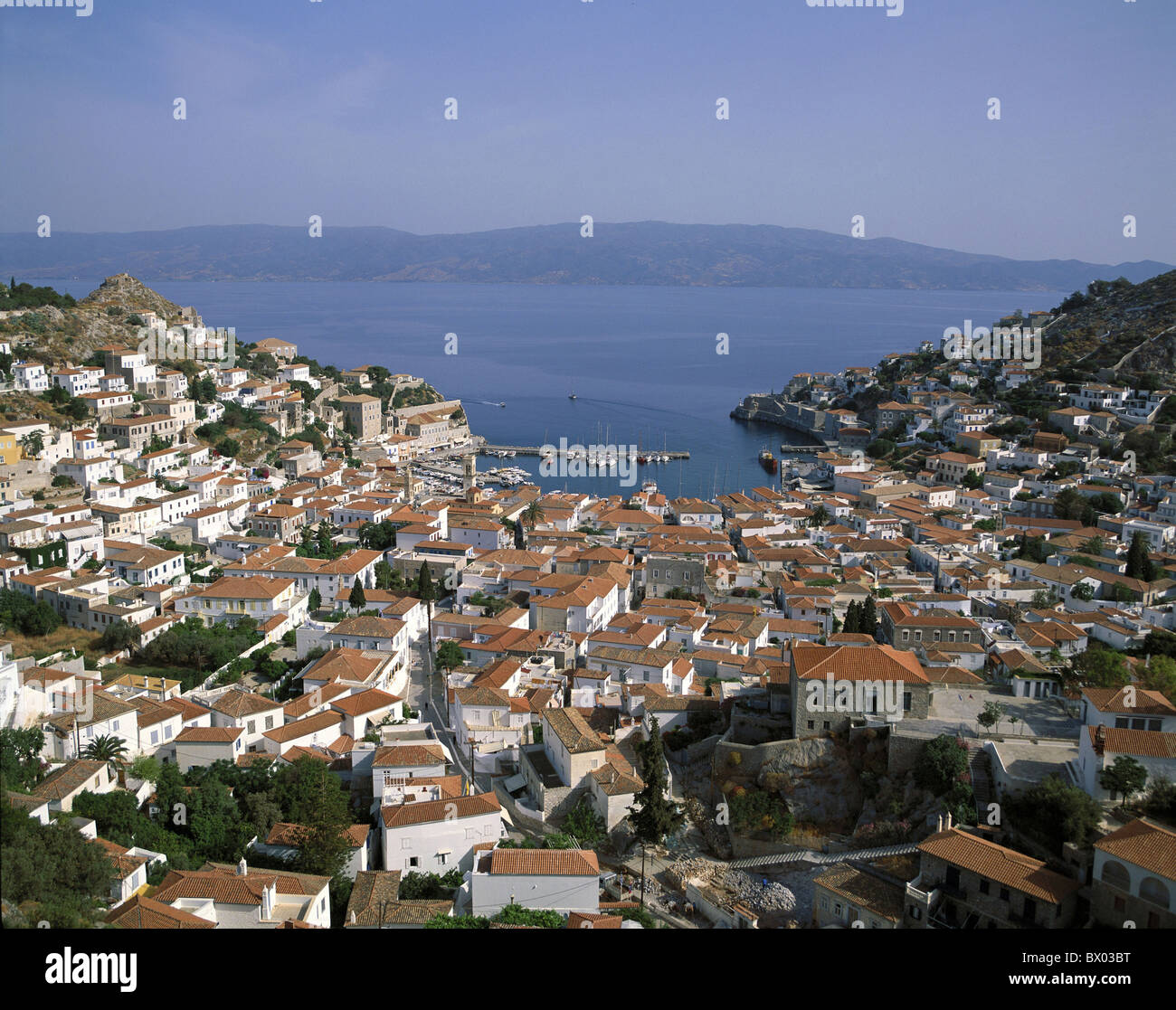 bay Greece hydra island isle coast sea Mediterranean Sea town city ...