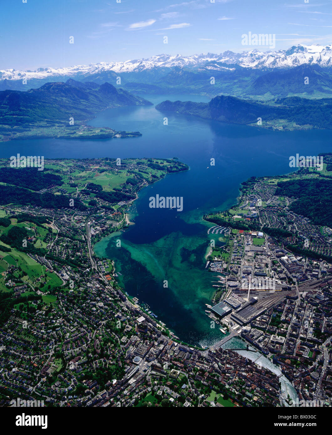 aerial photo aerial view scenery Lucerne panorama direction alpine Alps ...