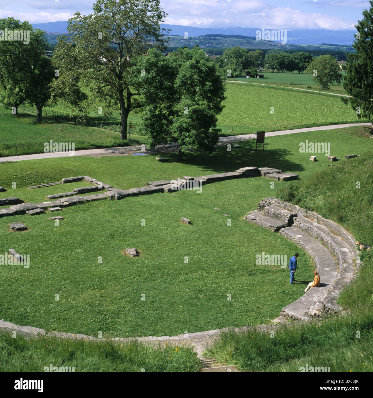amphitheater Avenches Roman theater ruins Switzerland Europe overview ...