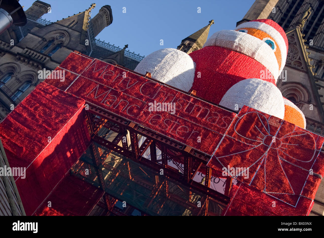 Santa at Manchester Christmas Market Stock Photo - Alamy