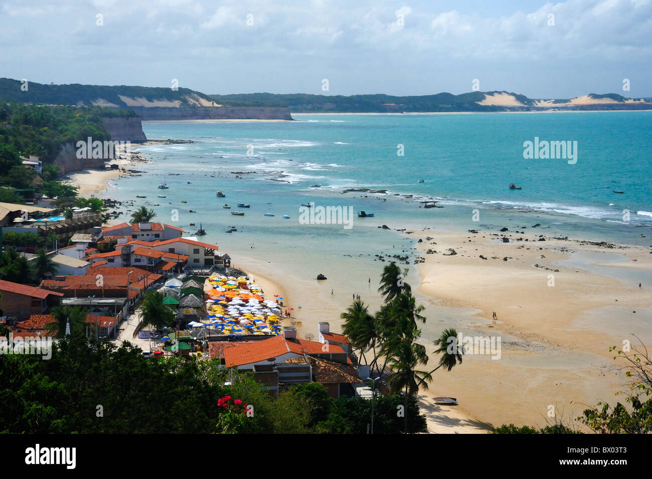Panorama of Praia do Centro Beach in Pipa, Brazil Stock Photo - Alamy
