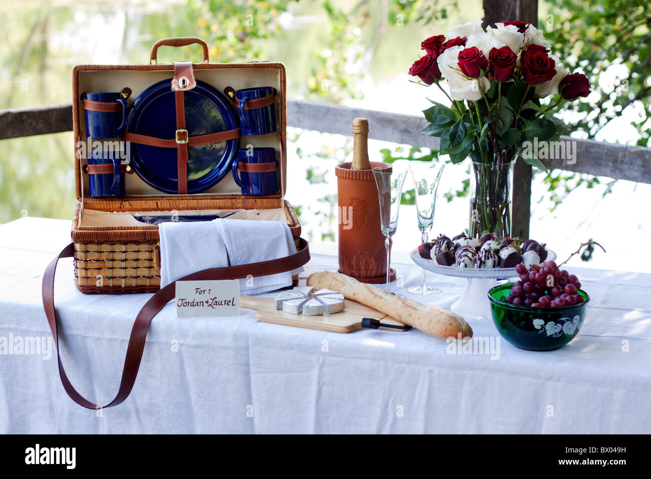 A romantic picnic setup Stock Photo - Alamy