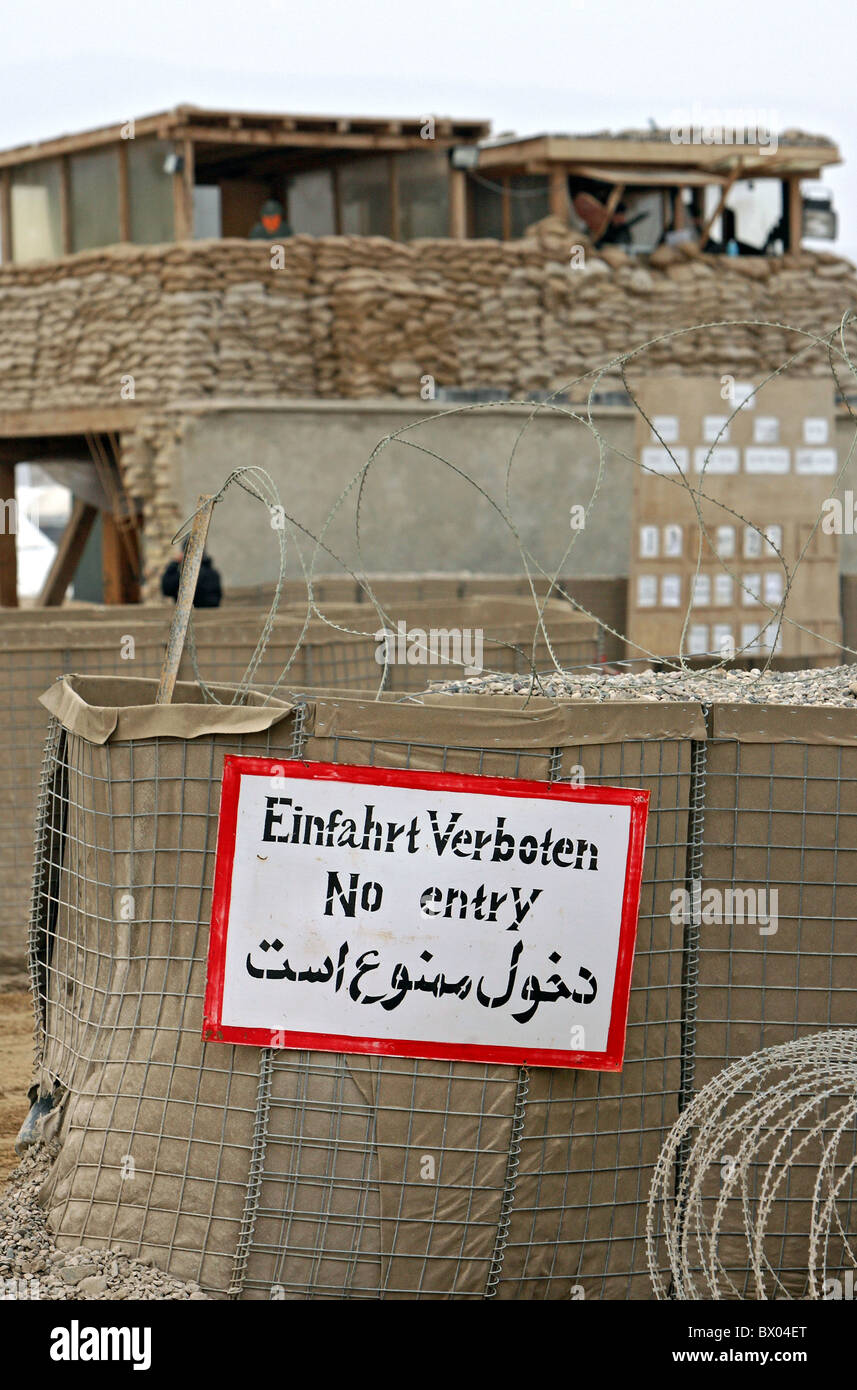Entrance to the Camp Marmal, Mazar-e Sharif, Afghanistan Stock Photo ...