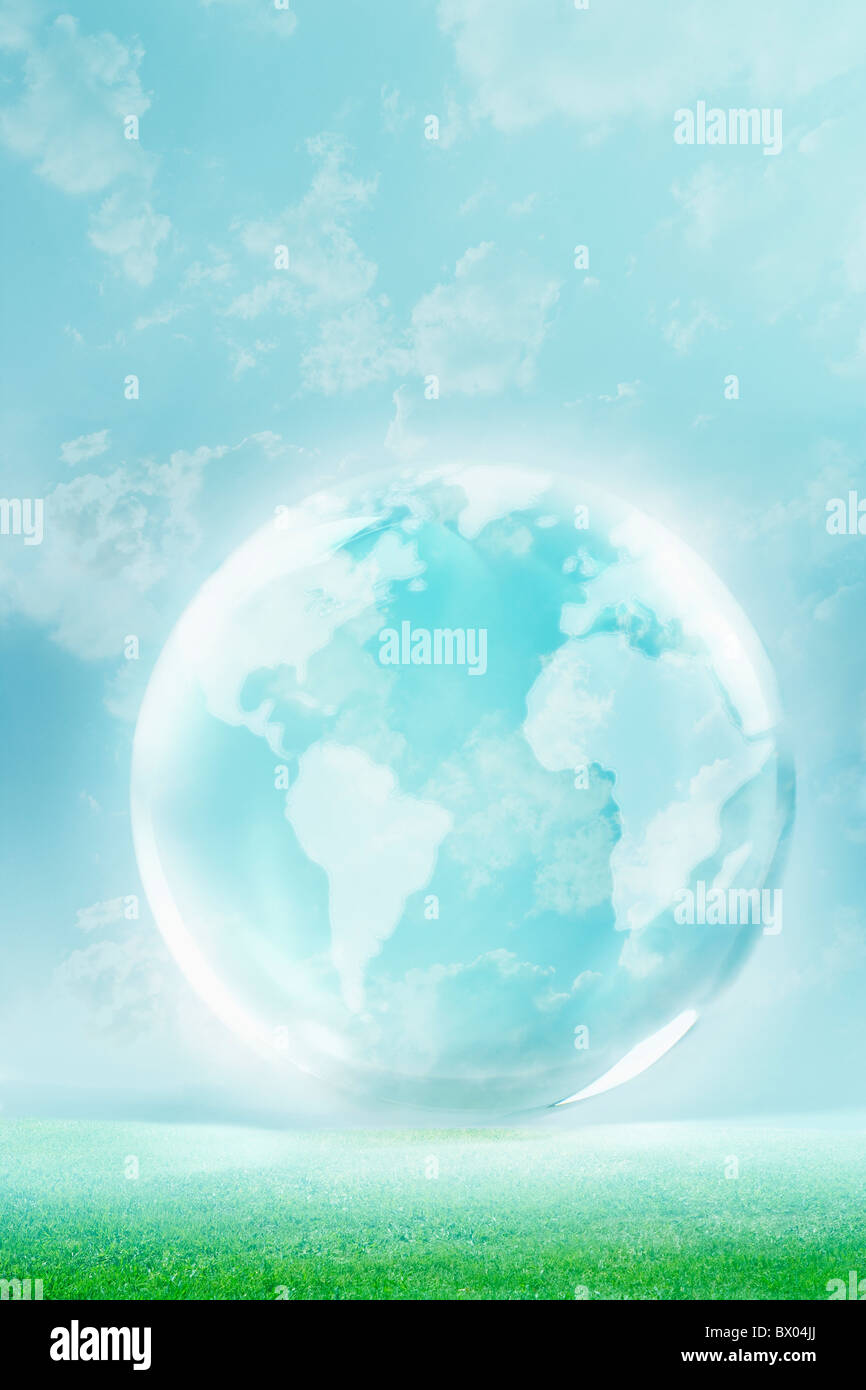 Large, blue glass globe Stock Photo - Alamy