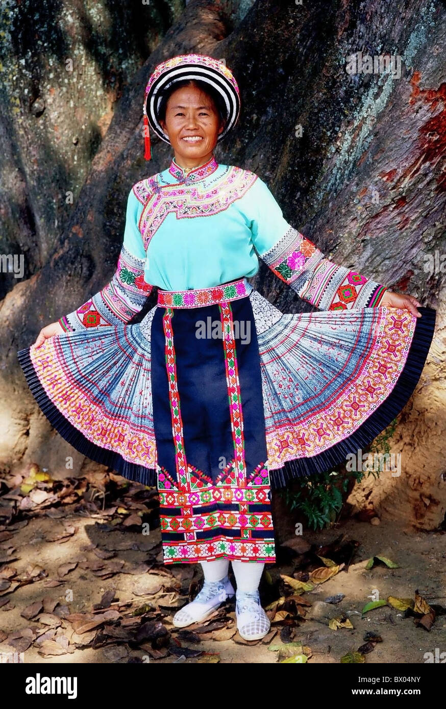 Qingshui Miao woman in traditional costume, Dashujiao Village, Xinzhou ...
