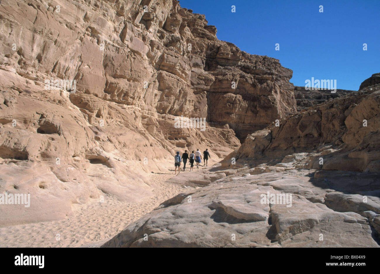 Egypt North Africa Coloured canyon entrance gulch tourist desert wild ...