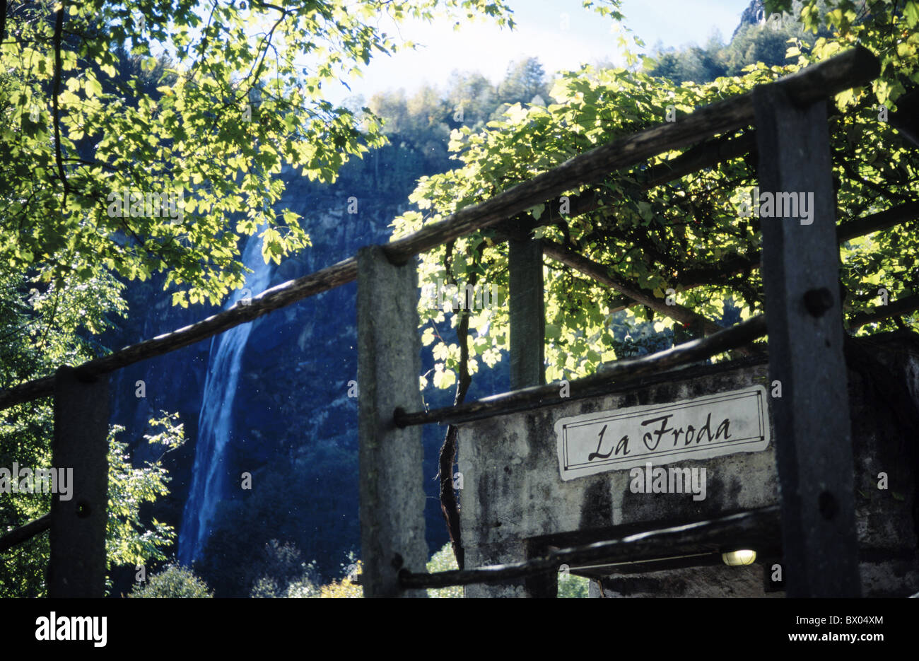 trees Foroglio railing Grotto La Froda pergola shoots restaurant sign ...