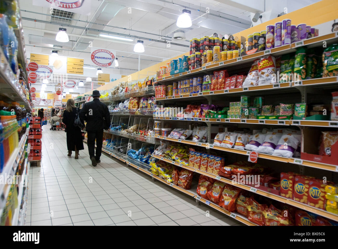 person shopping supermarket large group objects interior Stock Photo ...
