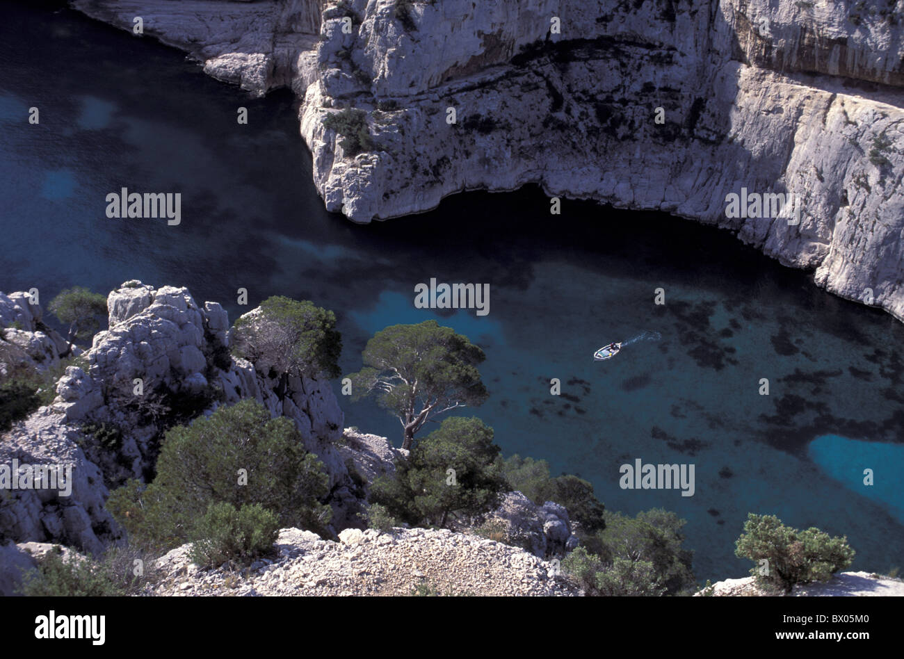 Boat Calanque Denvau Calanques Cassis coast France Europe Gulch ...