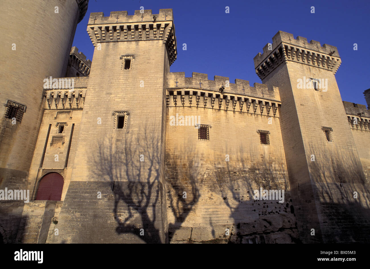 architecture battlement castle Chateau de Tarascon detail fortress ...