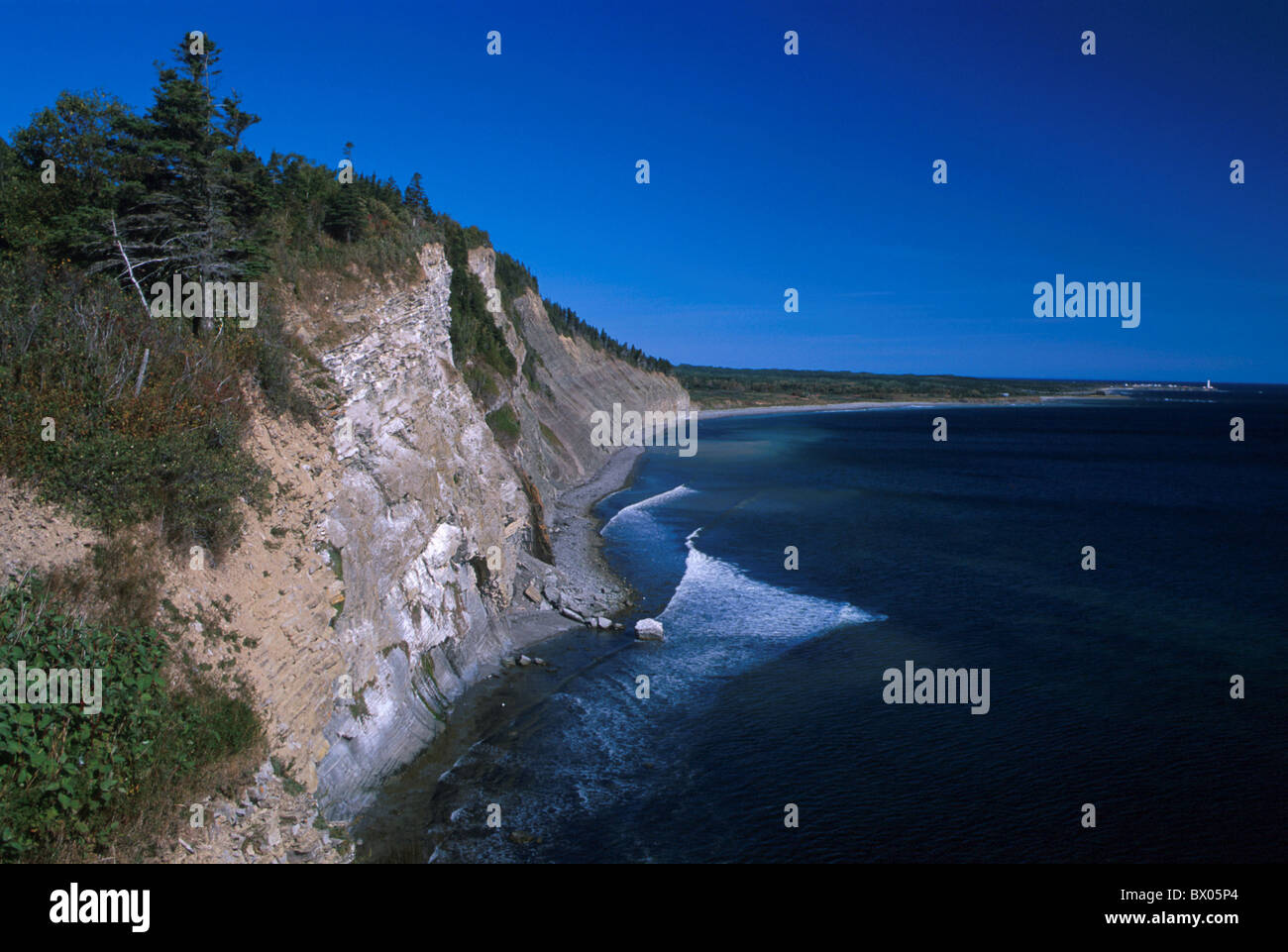 Canada North America America Cap Bon Ami cliffs coast Gaspe Peninsula ...