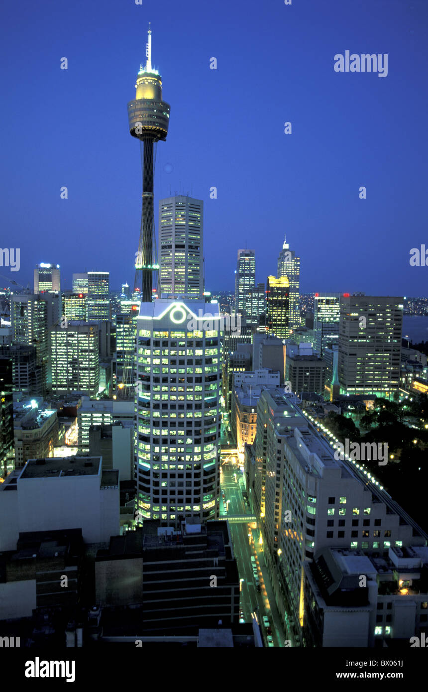 at night Australia blocks of flats city High-rise buildings New South ...