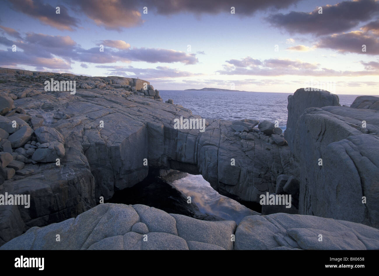 Australia cliff bridge cliff curve coast dusk mood Natural bridge park ...