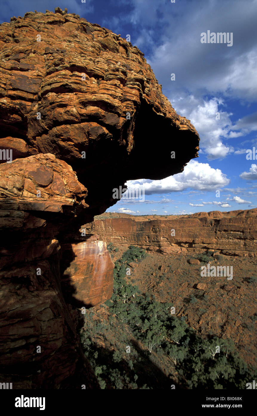Australia gulch hanging over Kings Canyon Northern Territory park rock ...