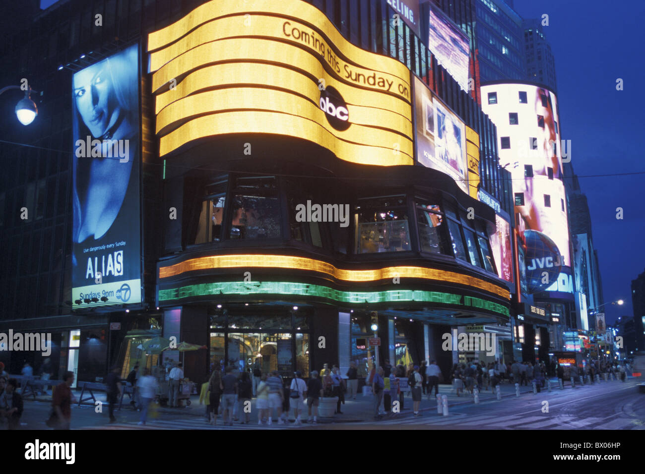 at night Manhattan New York night passerby street street scene Times ...