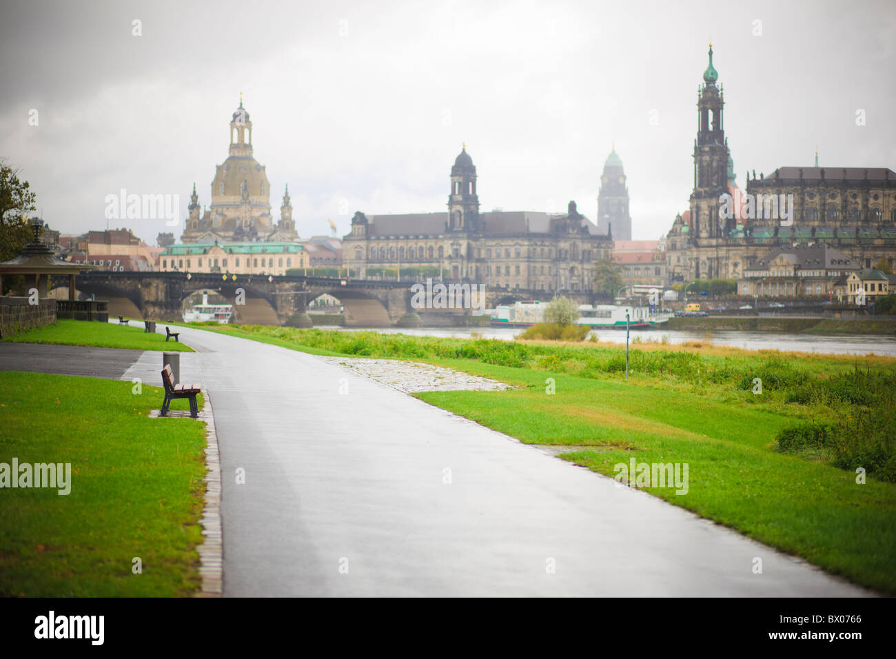 Path along the Elbe River in Dresden Germany Stock Photo - Alamy