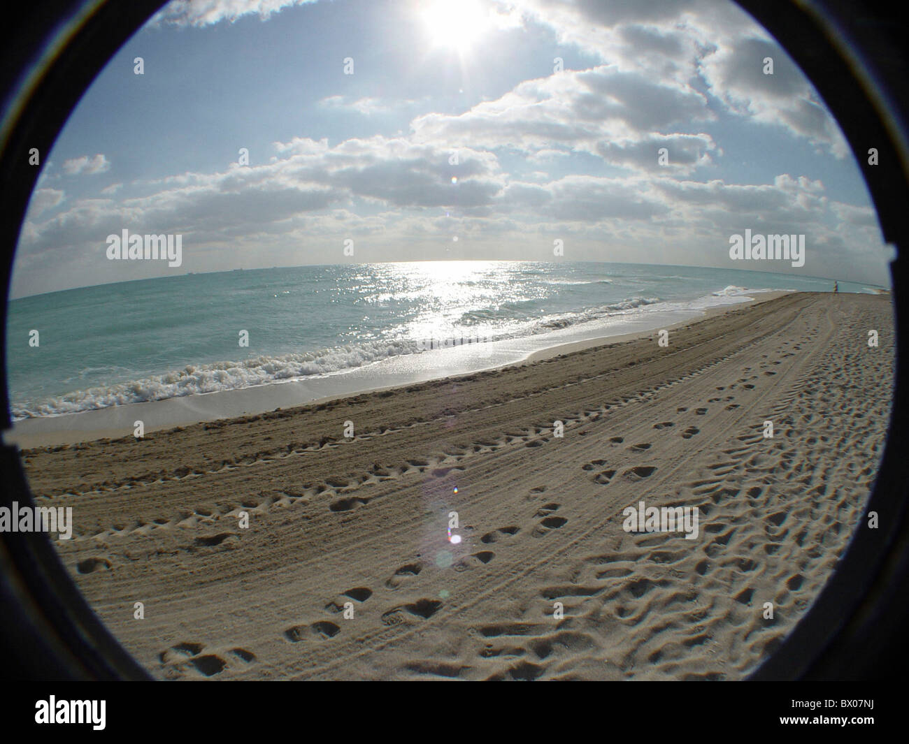 Beach effect fish - eye Fisheye Florida coast light reflections sea ...