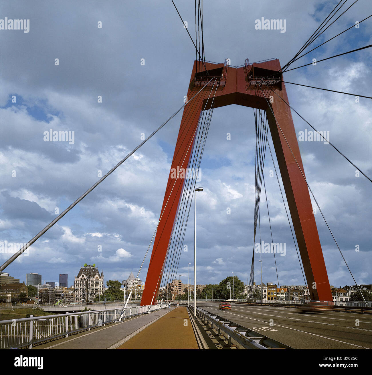 architecture bridge river flow Holland Meuse modern Netherlands ...