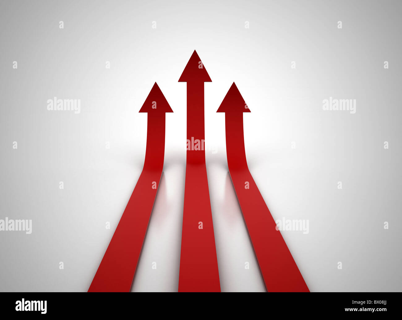 Three red arrows going up - success concept illustration Stock Photo ...