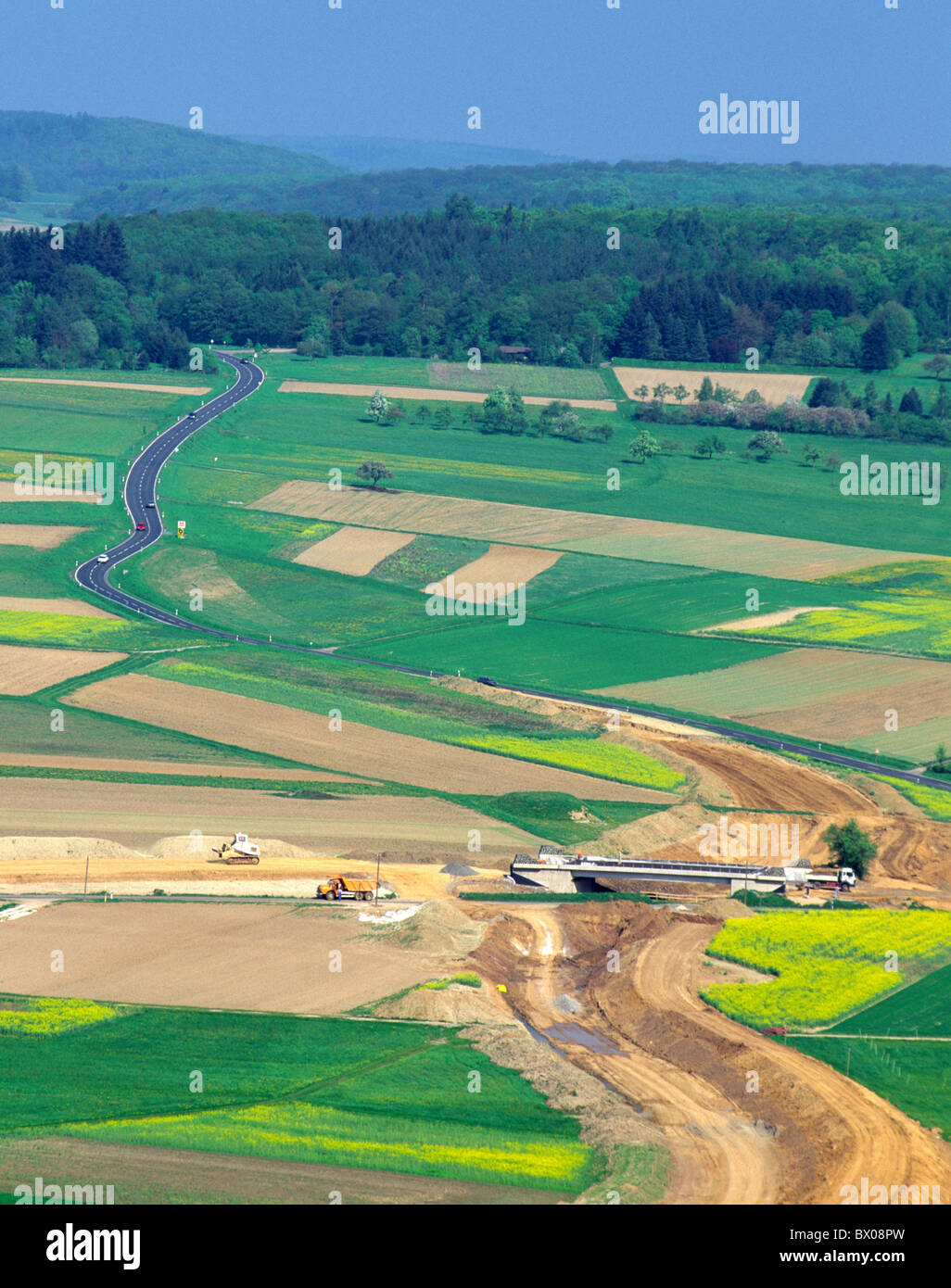 architecture highway construction building site field France Europe ...