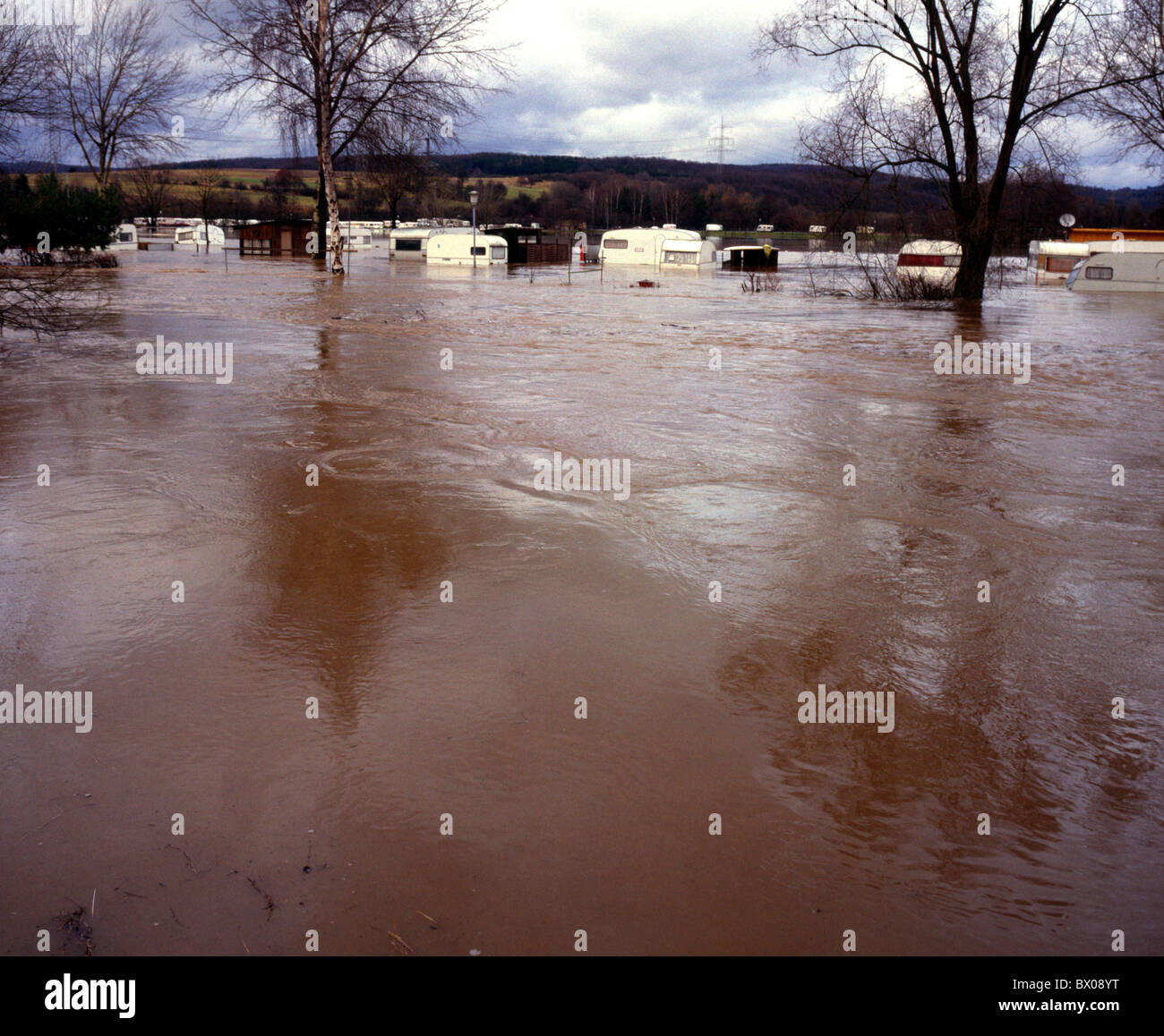 river flow high water disaster catastrophe climate scenery nature ...