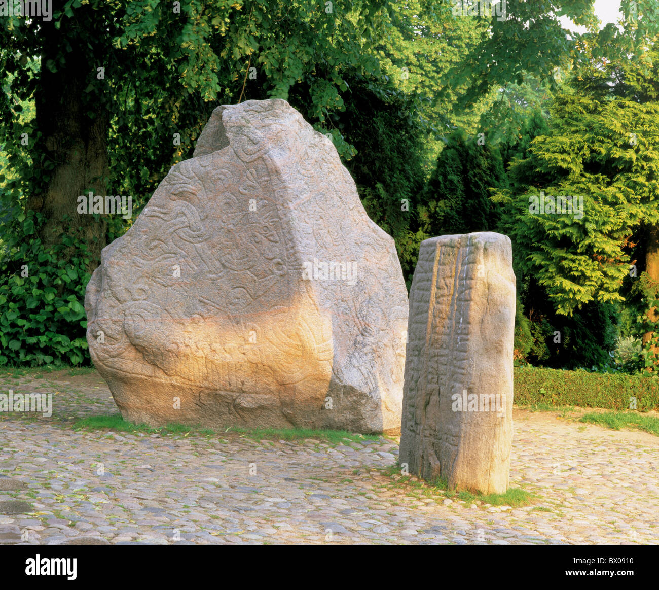 Denmark Europe Harald Blauzahn in Jelling Kirke culture runic stone ...