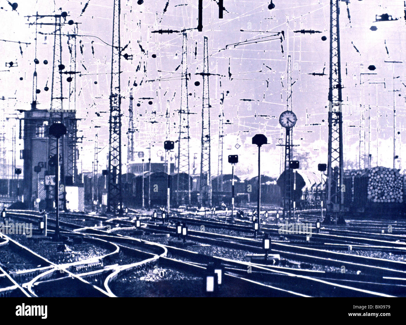 railway railway station blue railroad rail platform monochrome rail ...
